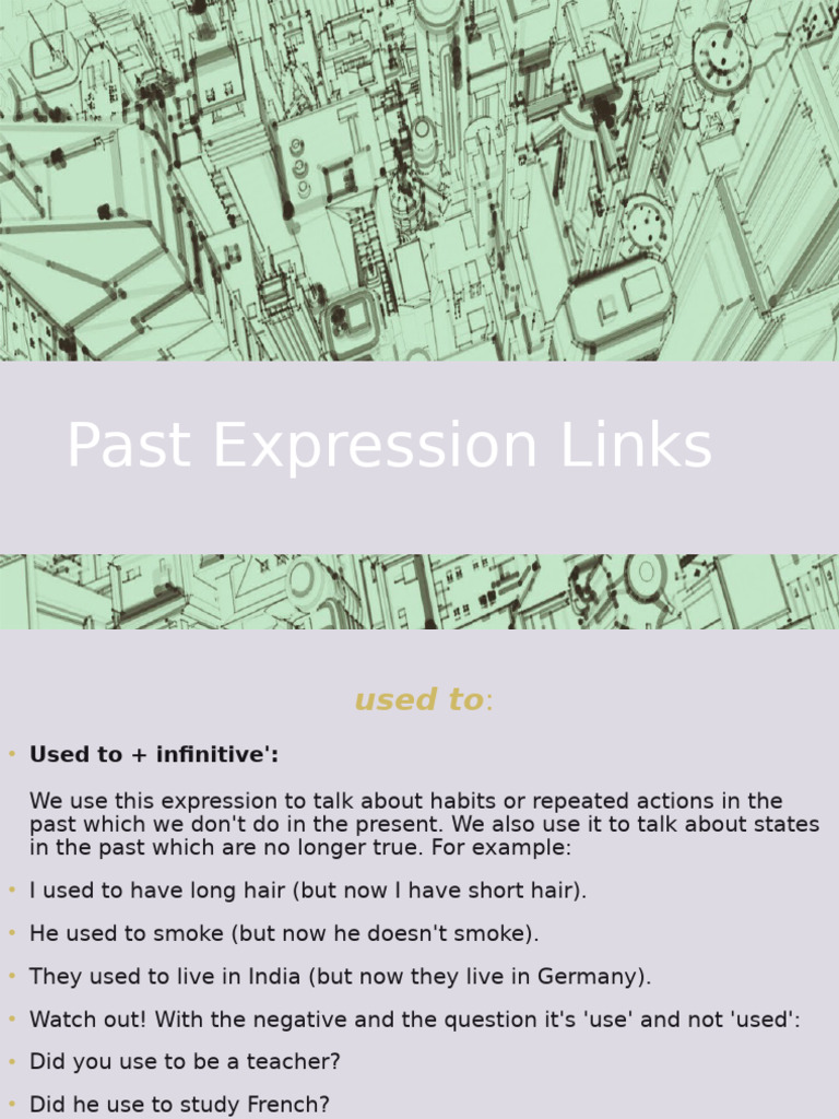 Understanding Past Tense Expressions | PDF