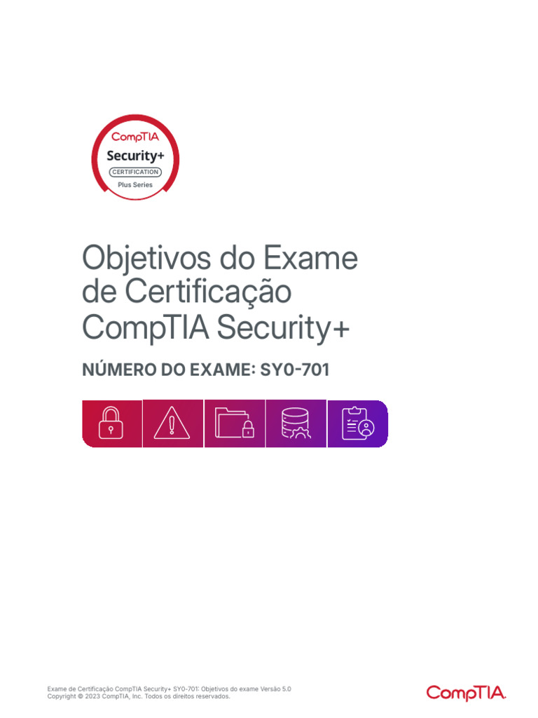 CompTIA Security SY0-701 Exam Objectives V7 Portuguese | PDF | Rede de computadores | Malware