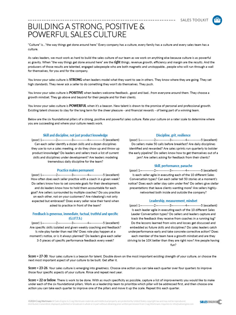 Building A Strong Sales Culture | PDF | Cognition