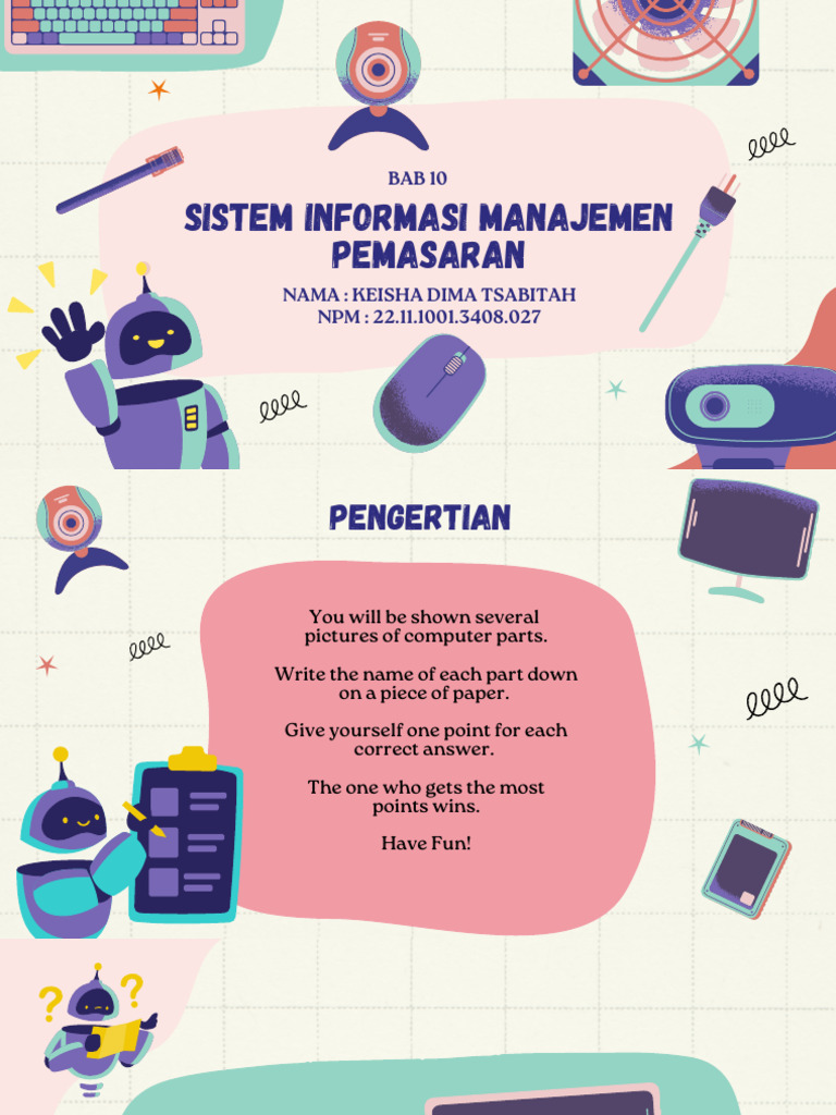 Purple and Green Modern ICT Computer Parts Classroom Quiz | PDF