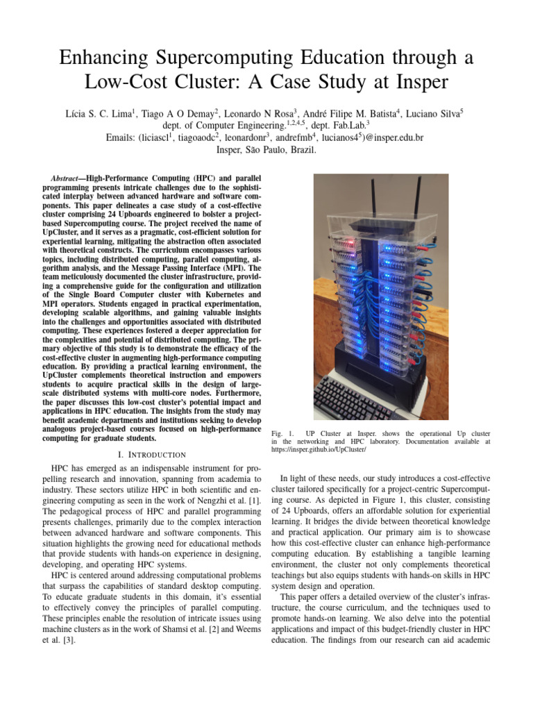 Low-Cost HPC Cluster for Education | PDF | Computer Cluster | Supercomputer