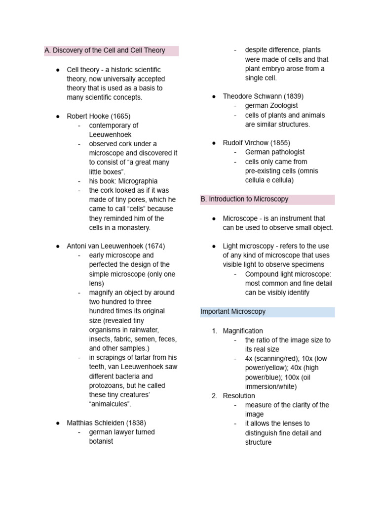 Cell Theory and Basic Micros | PDF | Microscope | Optics