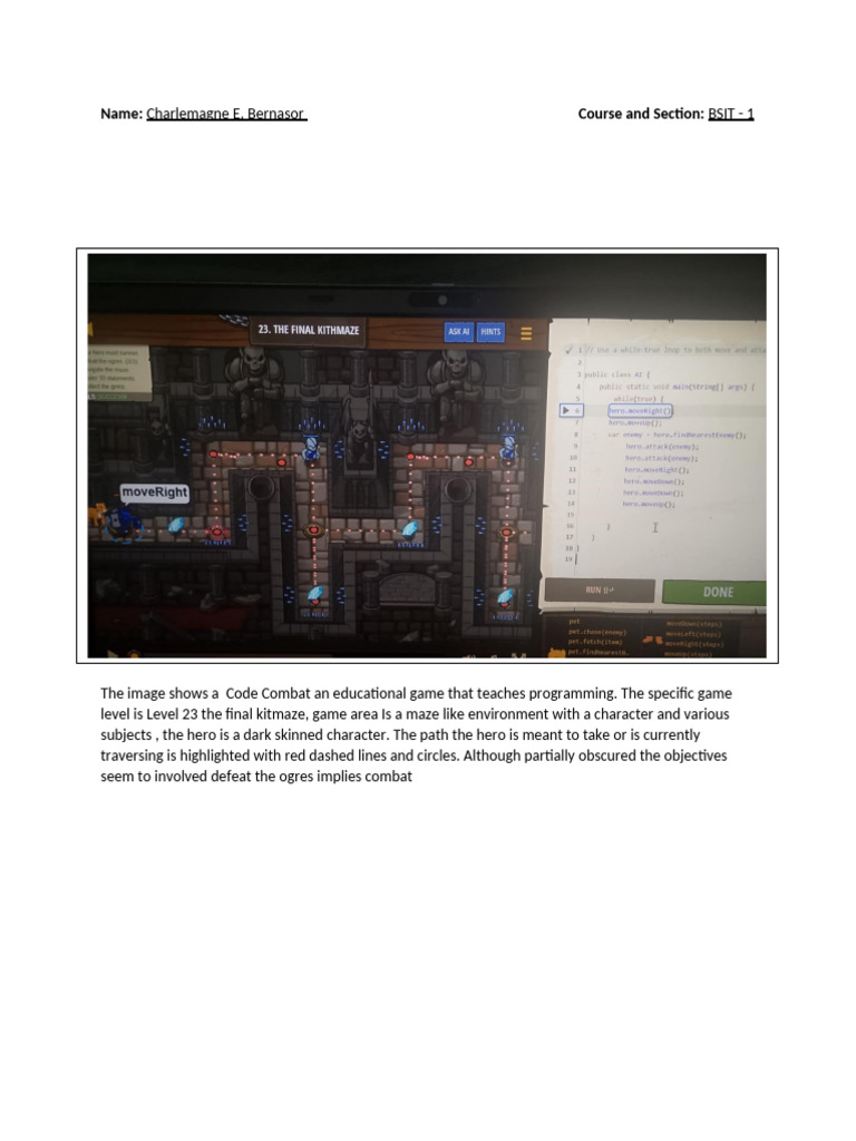 The Image Shows A Code Combat An Educational Game That Teaches ...