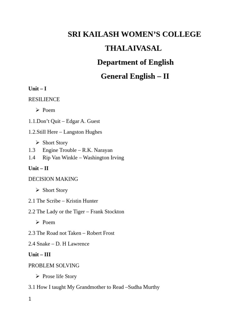 General English - II | PDF