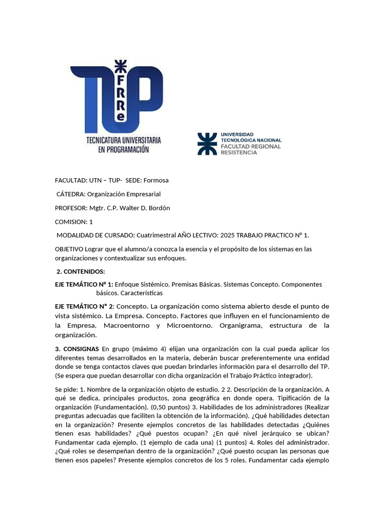 1 TP TUP 2025 | PDF | Planificación