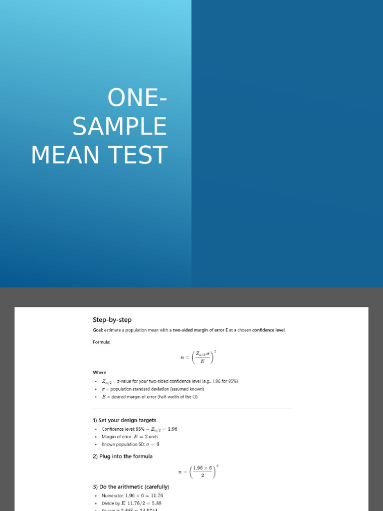 Sample Size Formulas Chapter | PDF | Student's T Test | Effect Size