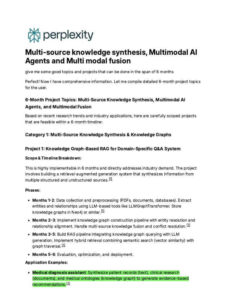 Multi-Source Knowledge Synthesis, Multimodal AI Ag | PDF | Medical ...