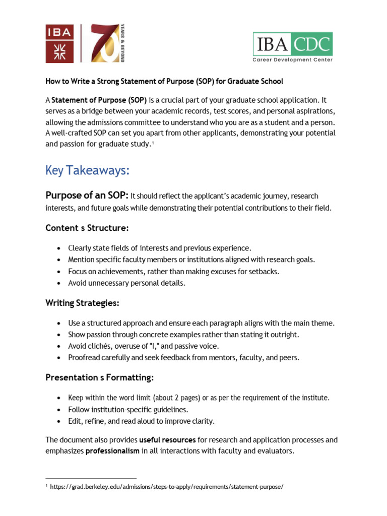 Strong Statement of Purpose Guide | PDF | Motivation | Motivational