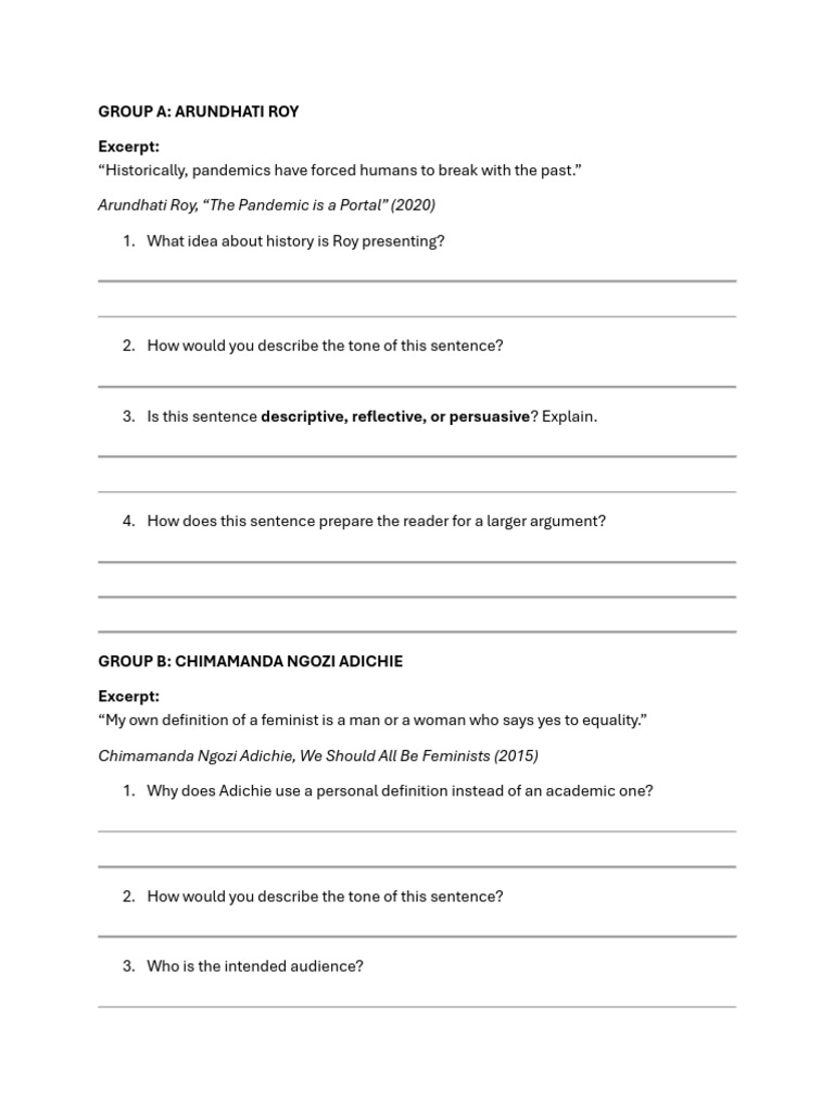 Analyzing Contemporary Prose Excerpts | PDF