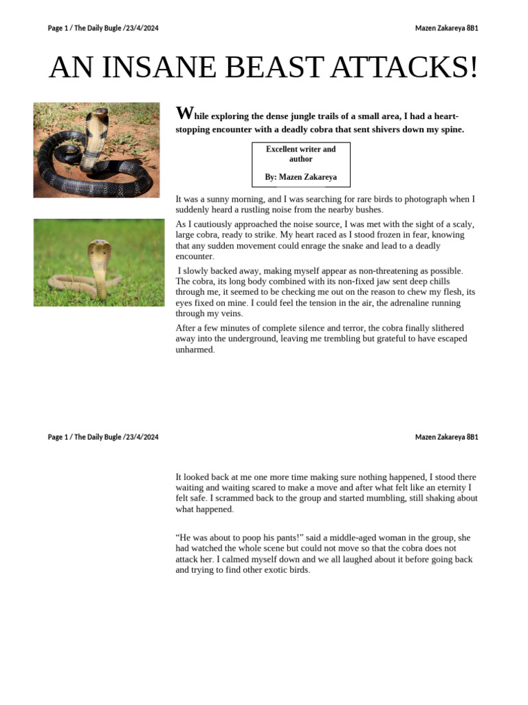 An Insane Beast Attacks | PDF