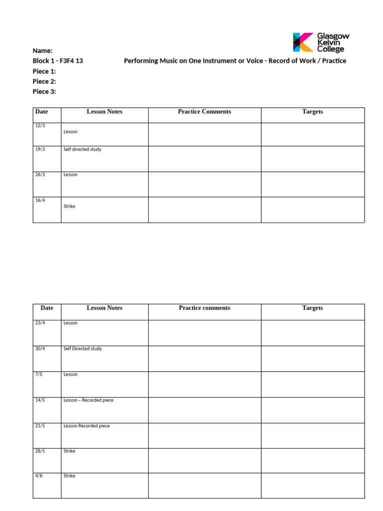 Outcome 1 NQ Diary Block 3 2024 Kevin | PDF