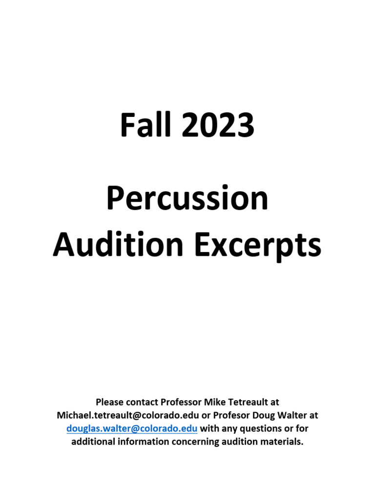 Percussion Audition Excerpts Complete | PDF