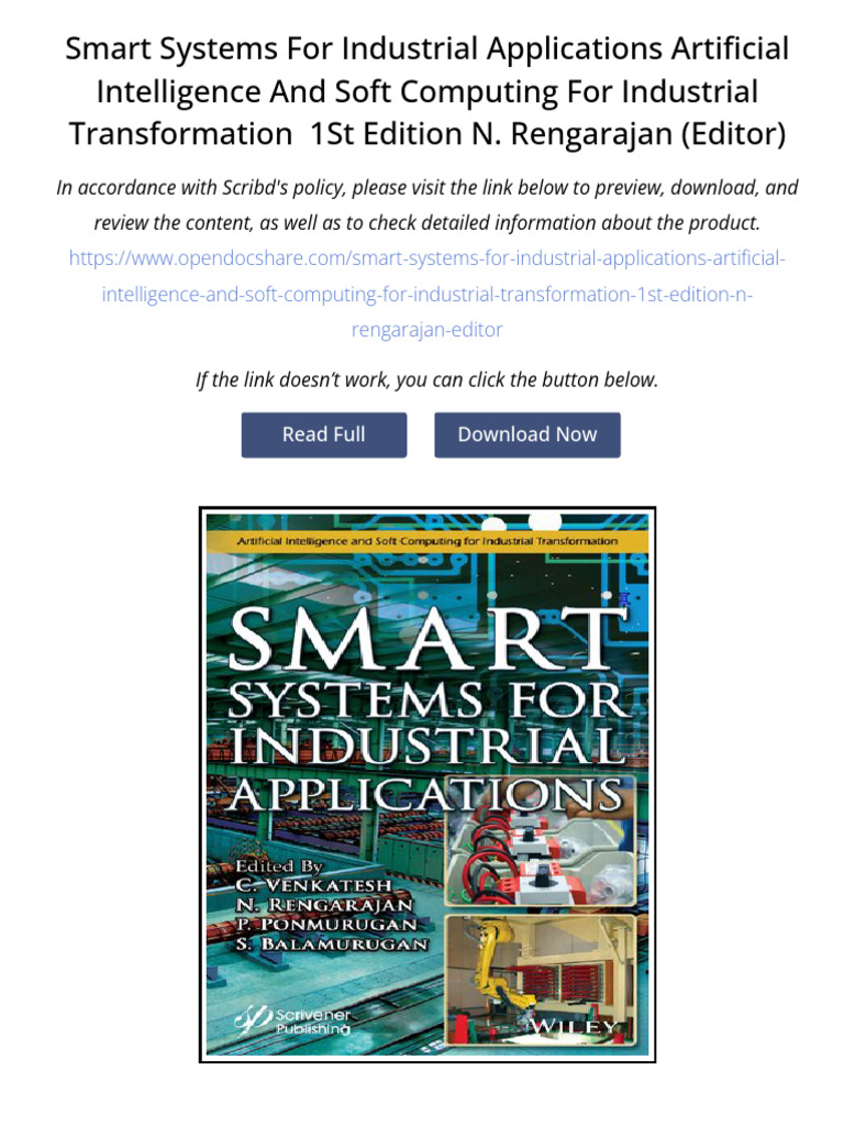 Smart Systems for Industrial Applications Artificial Intelligence and Soft Computing for ...