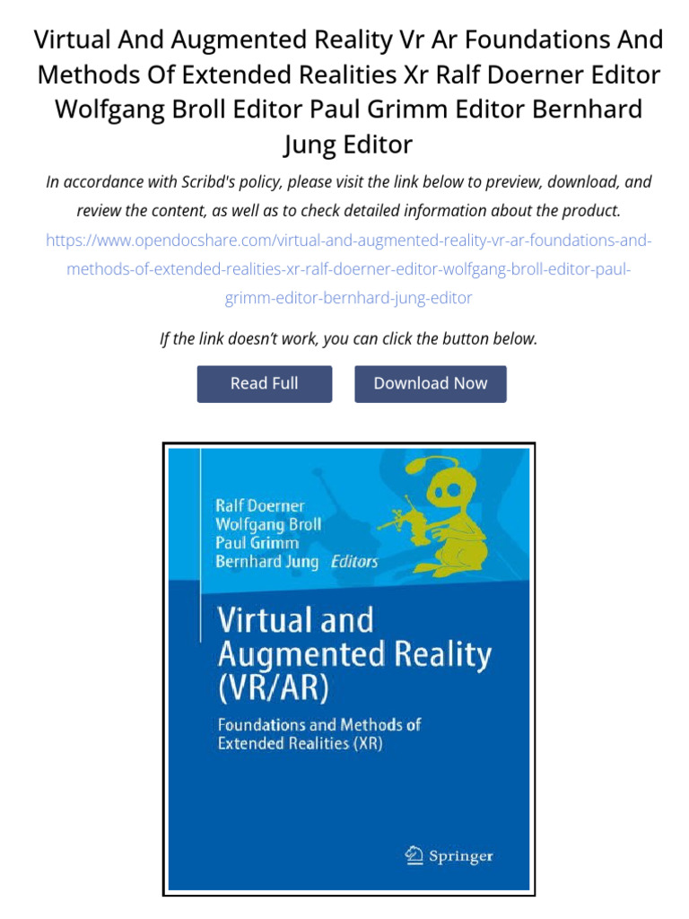 Virtual and Augmented Reality VR AR Foundations and Methods of Extended ...