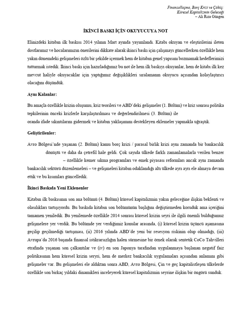 Finansallasma Borc Krizi Ve Cokus Kurese | PDF