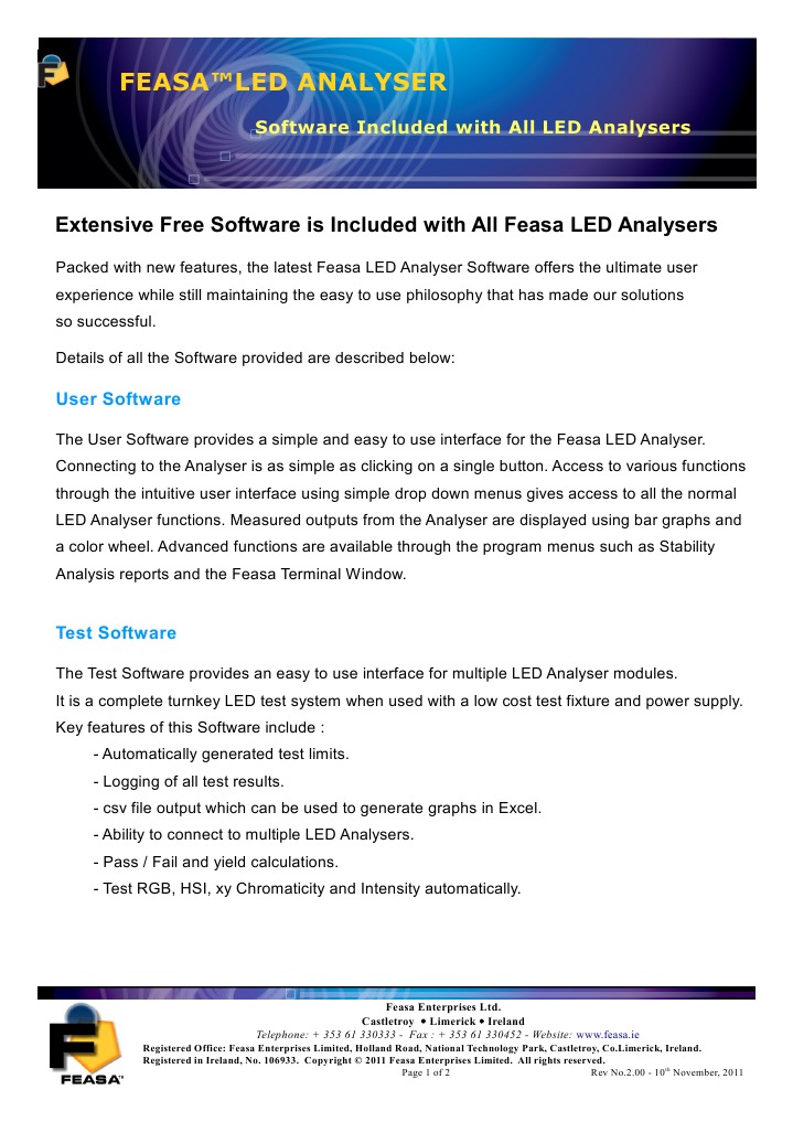 FEASA LED Analyser Software | PDF | Computer Programming | Software