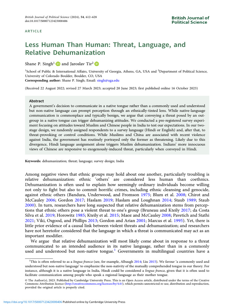 less-human-than-human-threat-language-and-relative-dehumanization | PDF ...