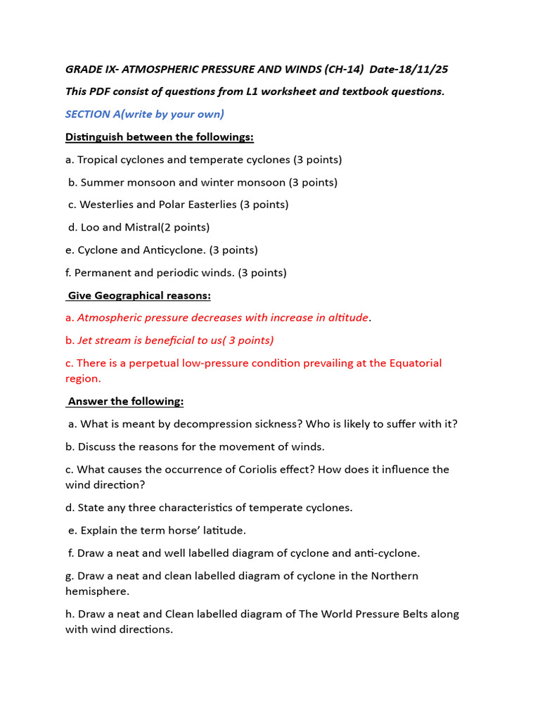 Atmospheric Pressure and Wind | PDF | Atmosphere Of Earth | Wound