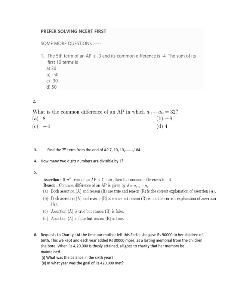 NCERT AP Problems and Solutions | PDF