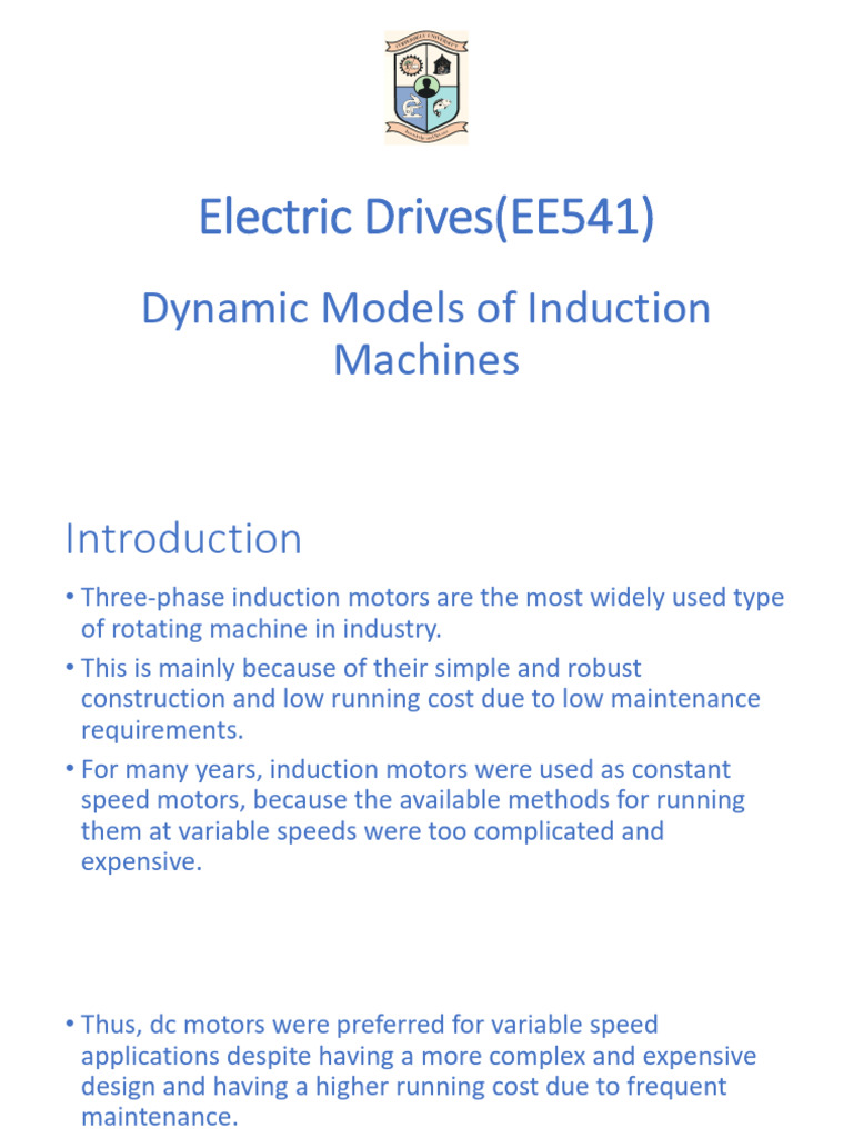 Dynamic Models of Induction Machines | PDF | Electric Motor ...