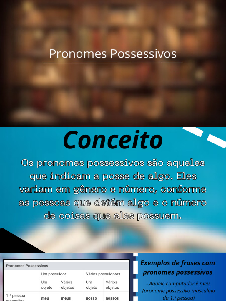 Pronomes Possessivos: Definição e Exemplos | PDF | Pronome | Linguística