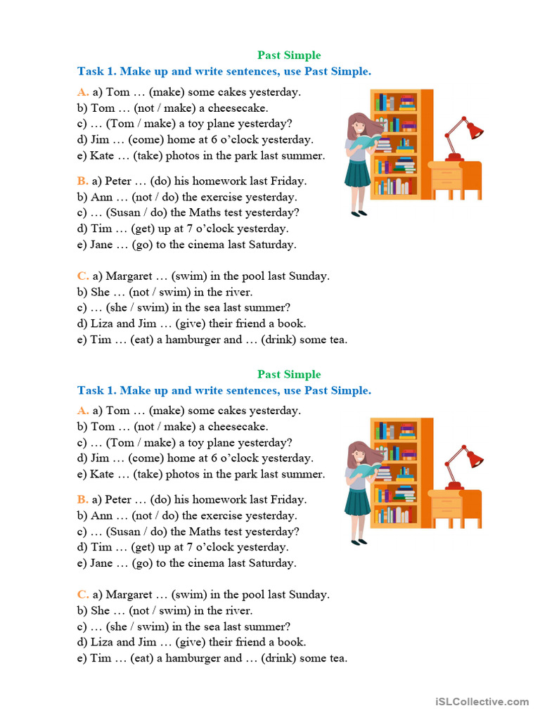 Past Simple Sentence Practice Exercise | PDF