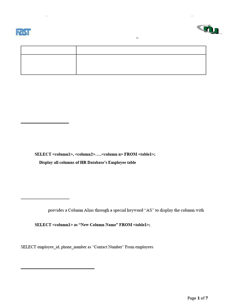Lab - 02 | PDF | Table (Database) | Databases