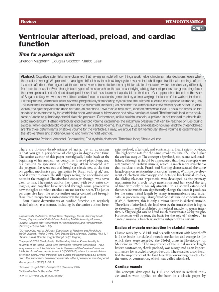 Ventricular Afterload, Preload, And Cardiac.3 | PDF | Diastole | Blood ...