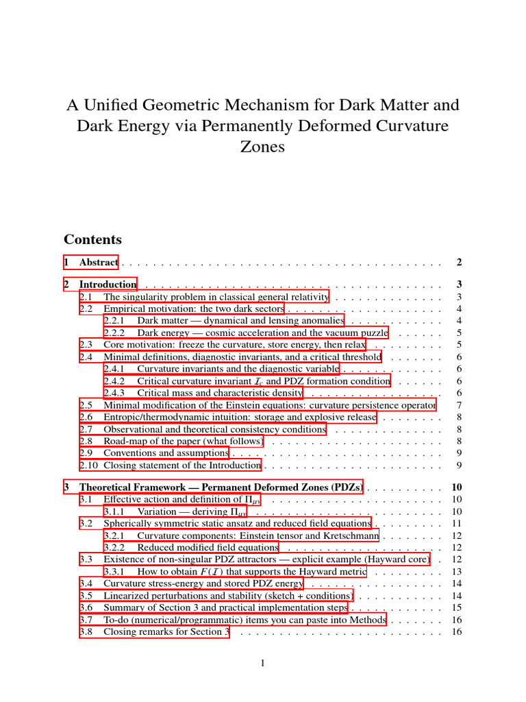 “a Unified Geometric Mechanism for Dark Matter and Dark Energy via ...