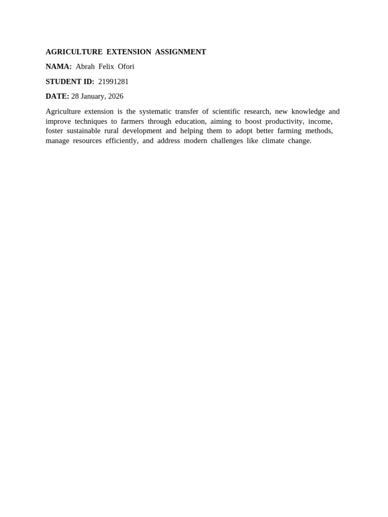 Assignment On Extension | PDF