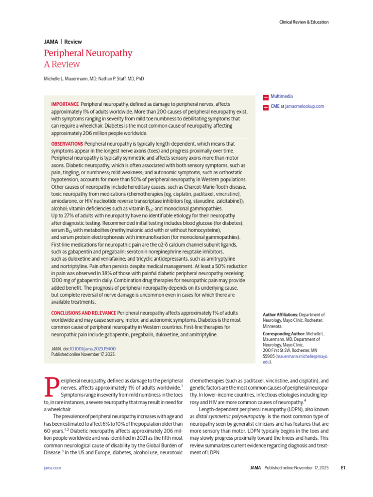 Understanding Peripheral Neuropathy | PDF | Peripheral Neuropathy | Myelin