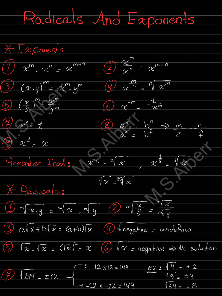 Exponents and Radicals | PDF