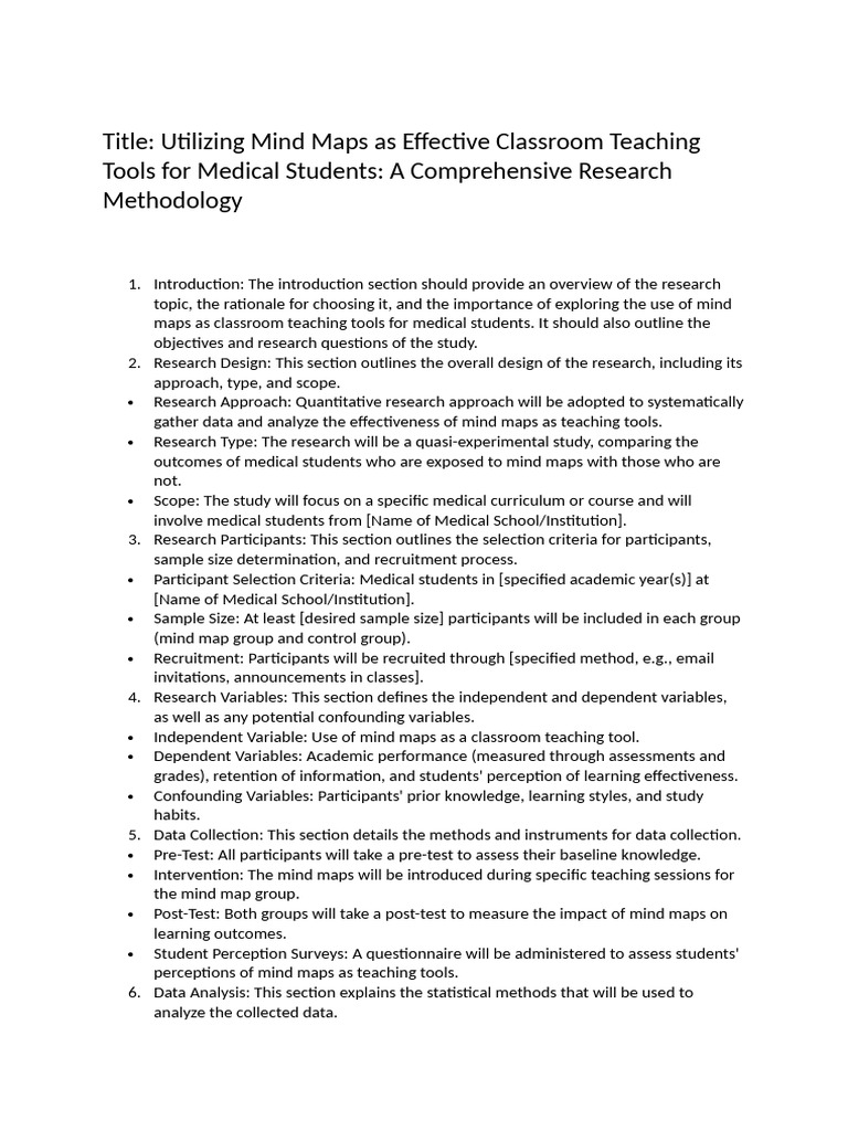 Outline of Study | PDF | Methodology | Statistics