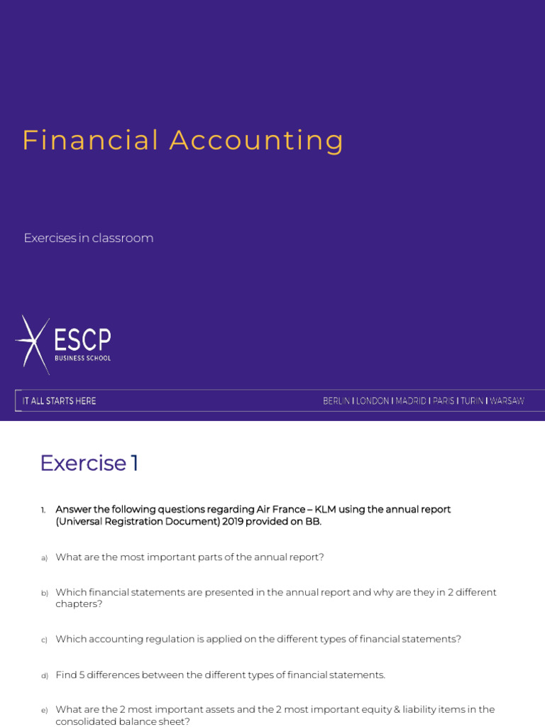 New L1 24-25 Exercises in Classroom - Questions(2) | PDF | Financial ...