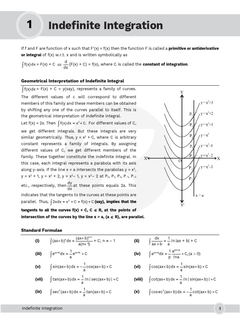 Indefinite Integration Explained | PDF | Trigonometric Functions | Integral