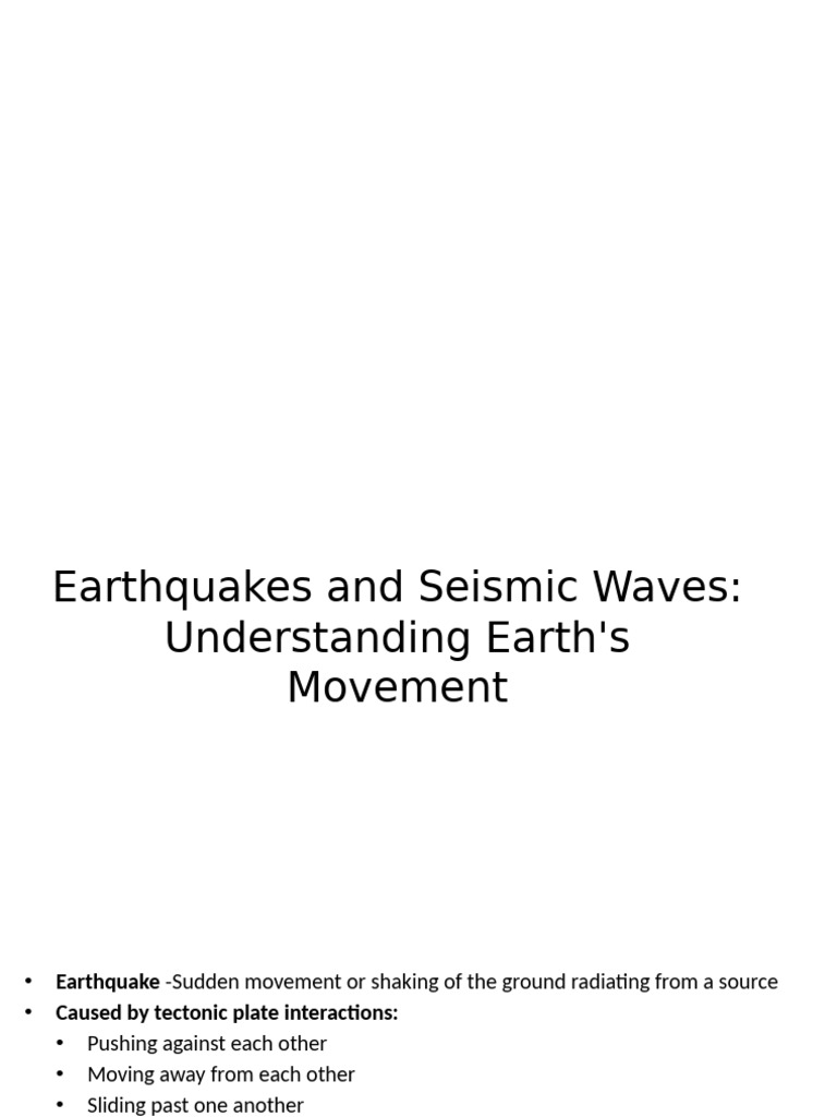Earthquakes and Seismic Waves Understanding Earth s Movement (1) | PDF ...