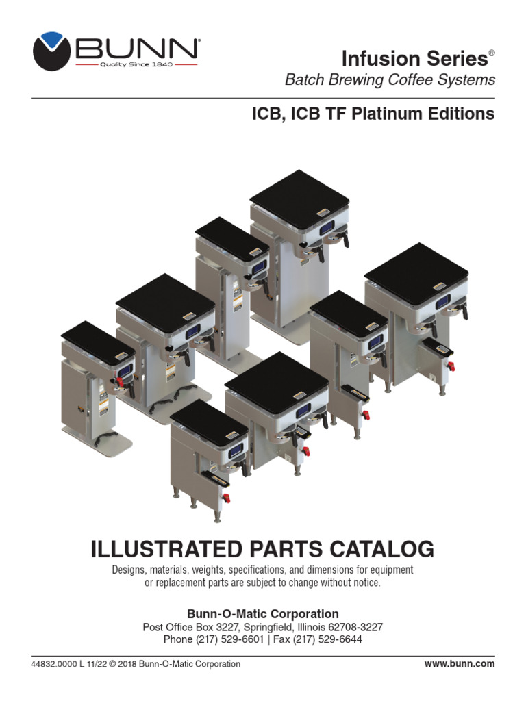 BUNN ICB Platinum Edition Parts Catalog | PDF | Drink