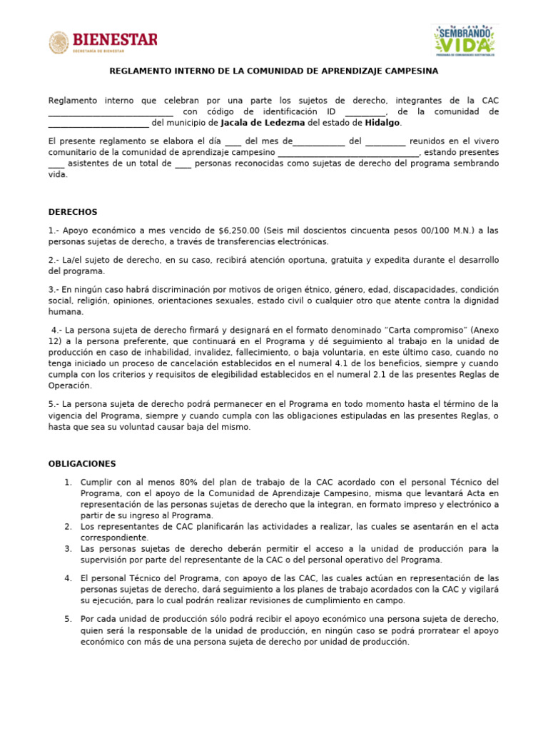 REGLAMENTO INTERNO 2024 | PDF