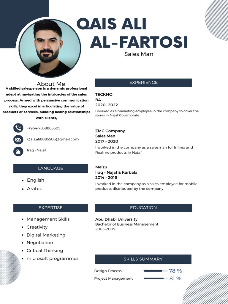 Blue Professional Modern CV Resume | PDF