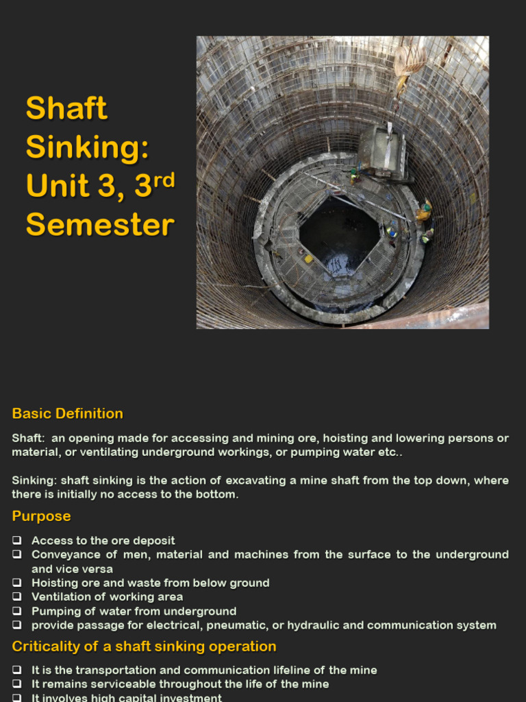 3 Shaft Sinking | PDF | Concrete | Mining