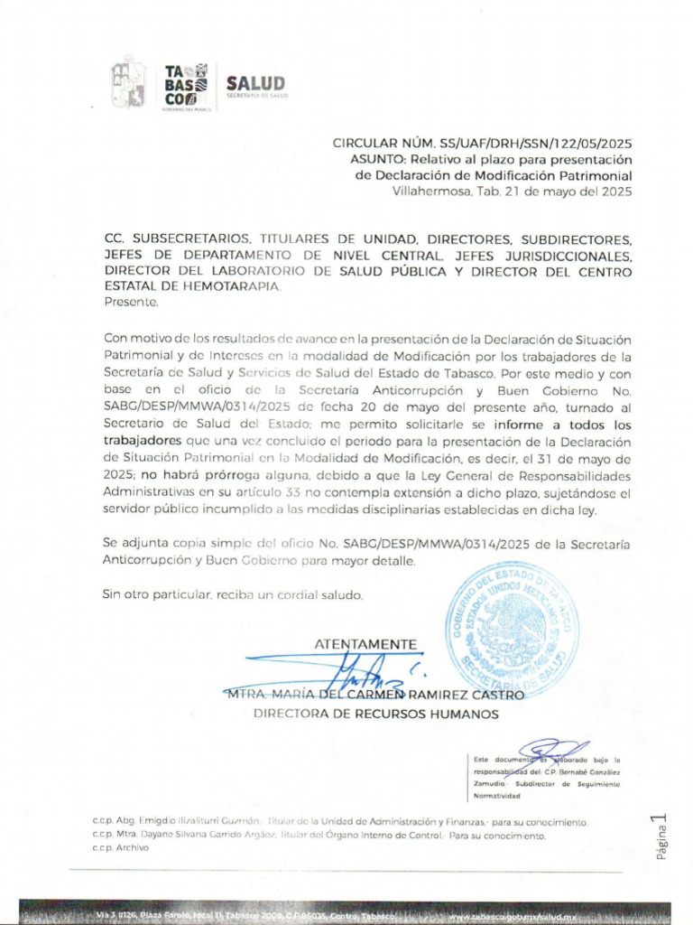 CIRCULAR SS-UAF-DRH-SSN-122-05-2025_024433 | PDF