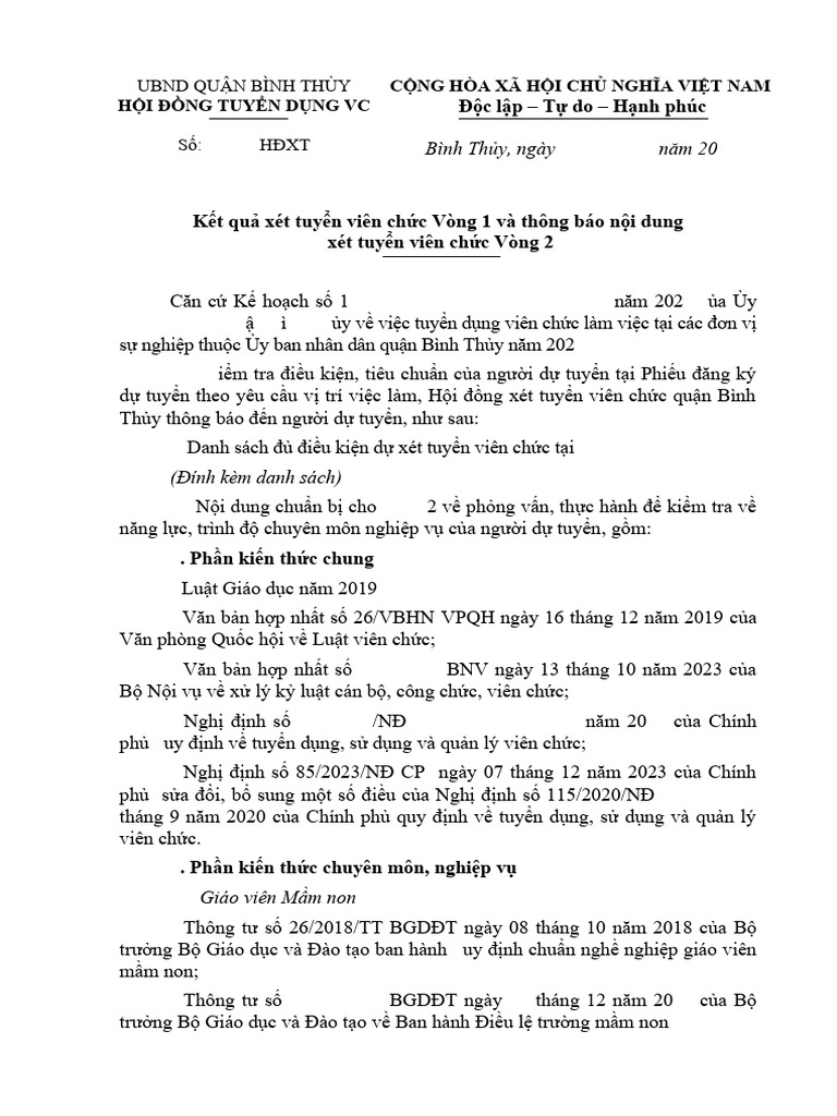 03.Thong Bao Noi Dung Phong Van Vong 2- T12-Trinh.signed.signed | PDF