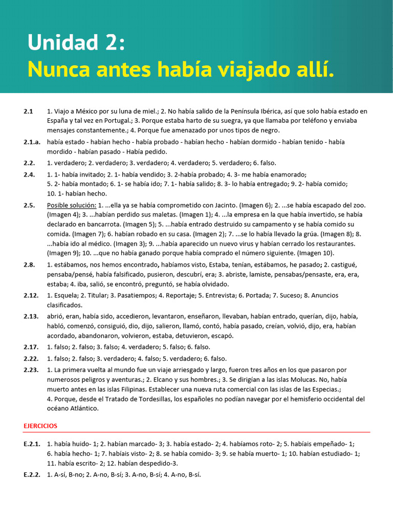 Soluciones Arriba 3 Unidad 2 | PDF