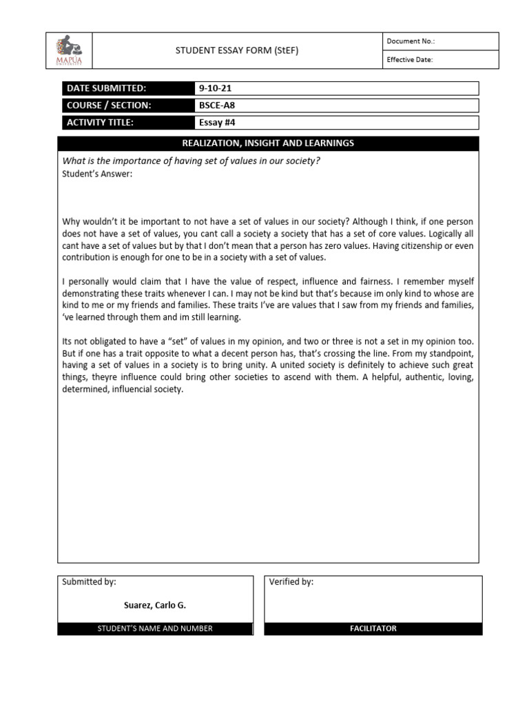 Form NSTP100 Essay 4 1 Copy | PDF