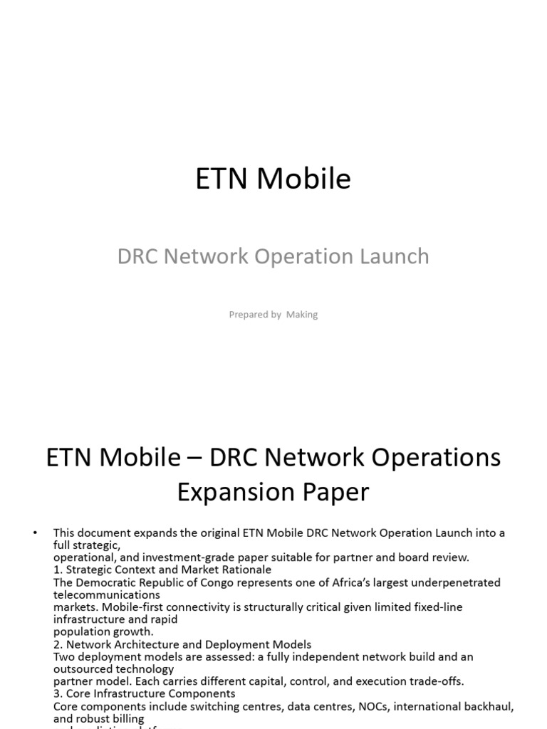 Etn Mobile -Drc | PDF | Supply Chain | Democratic Republic Of The Congo