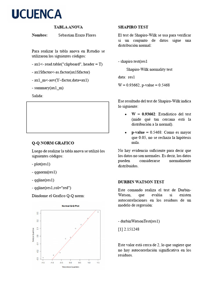 Qqnorm | PDF | Análisis de variación | Estadísticas multivariantes