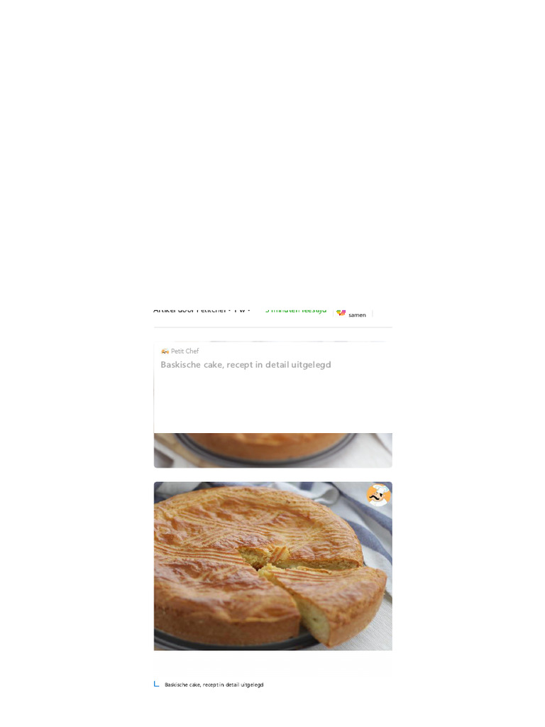 Baskische Cake, Recept in Detail Uitgelegd | PDF