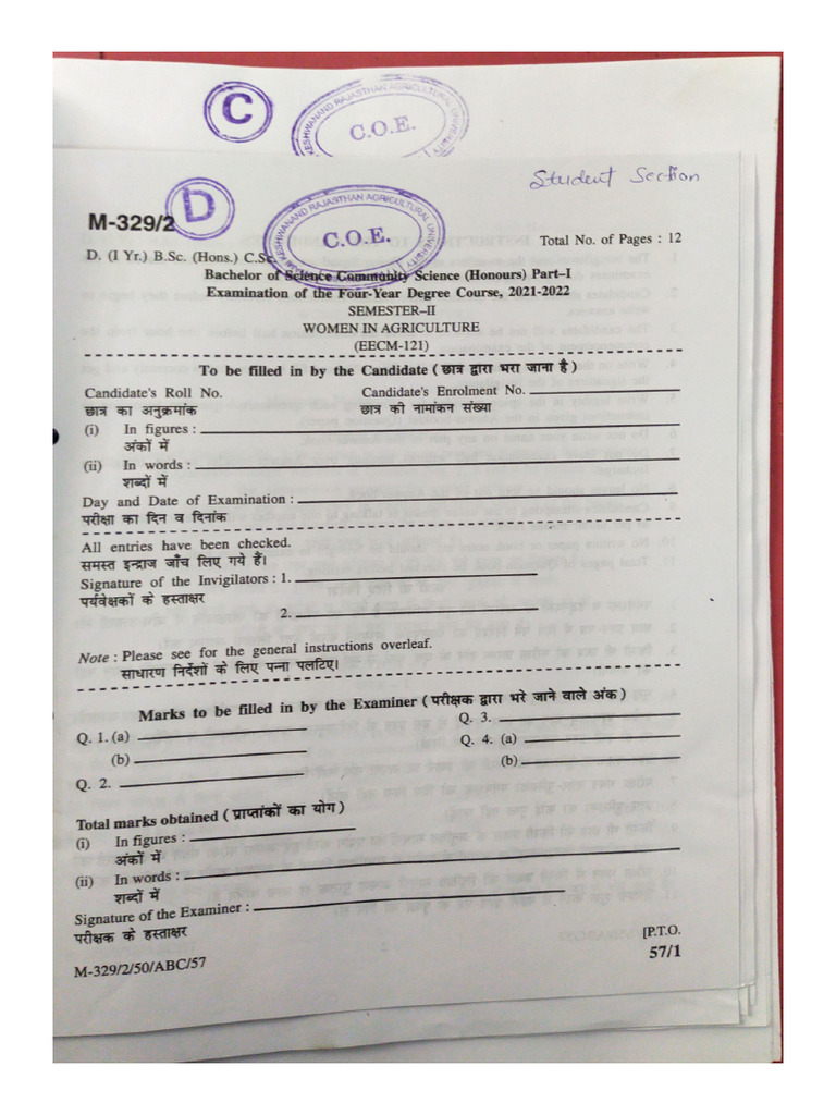 Exam Paper | PDF