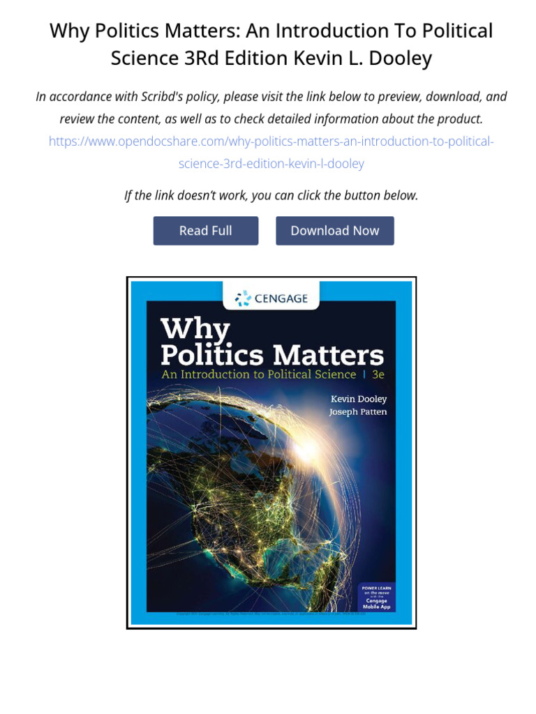 Why Politics Matters: An Introduction to Political Science 3rd Edition ...
