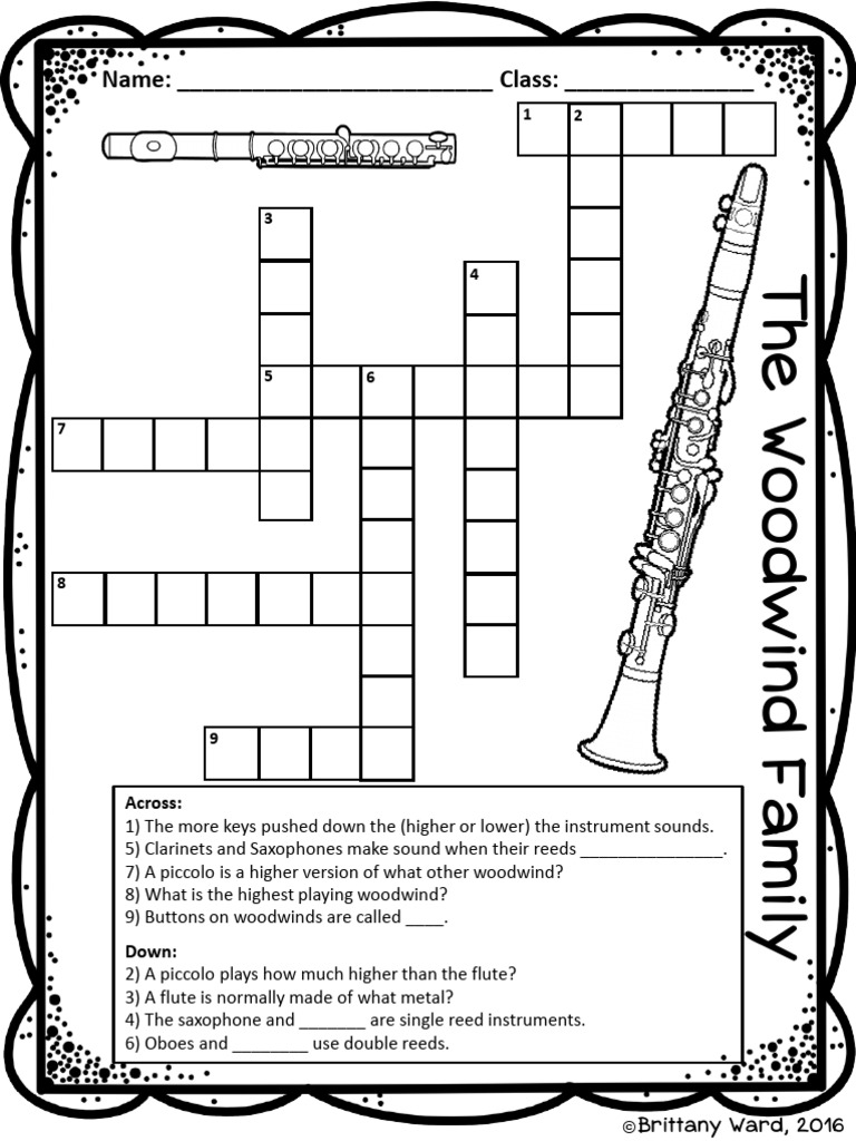 Woodwind Worksheet | PDF | Woodwind Instruments | Music Production